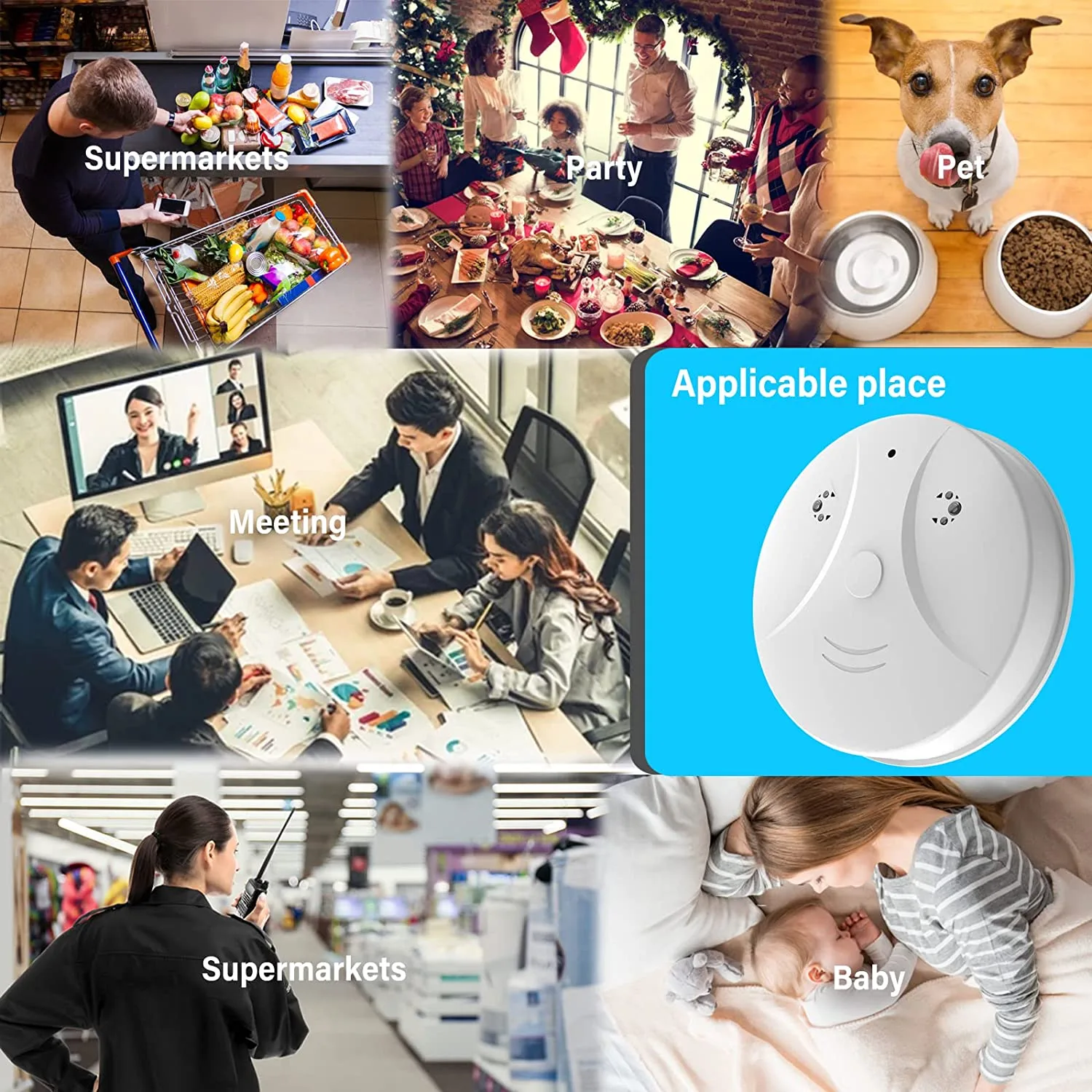 Smoke Detector Style Indoor WiFi Camera – 1080P HD with Night Vision ...