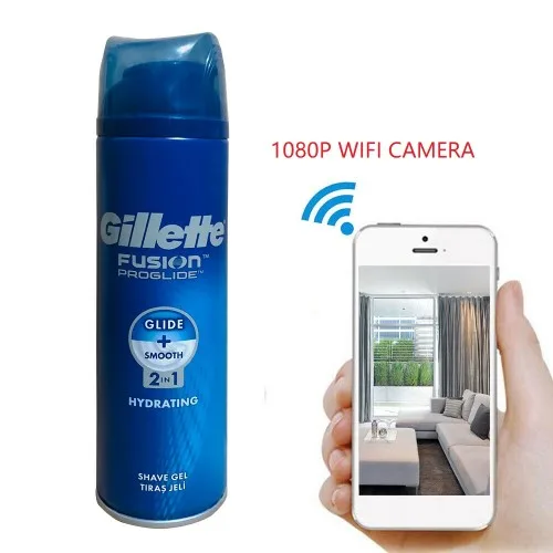 Hidden Camera Wireless HD 1080P Hidden Bathroom Shaving Foam Bottle ...